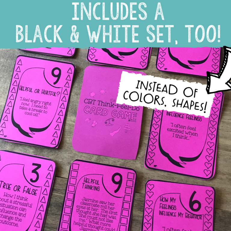 Cognitive Behavioral Therapy Think-Feel-Act Card Game for Kids ...