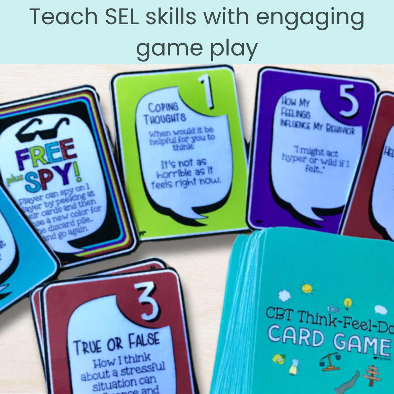 Cognitive Behavioral Therapy Think-Feel-Act Card Game for Kids ...