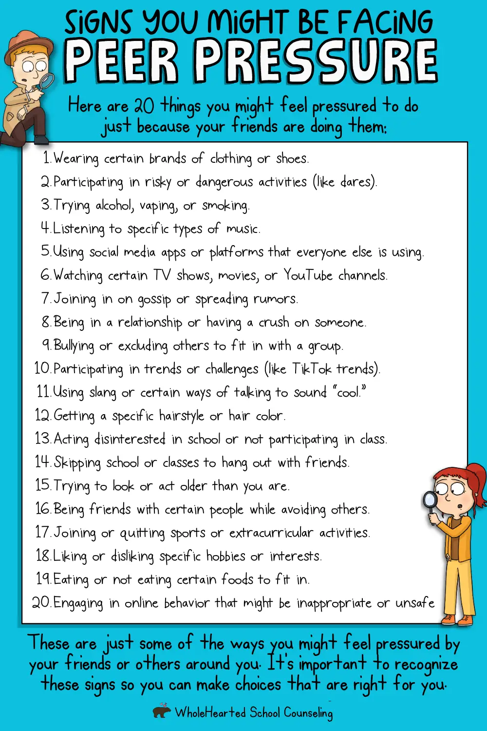 Think For Yourself: How to Handle Peer Pressure - WholeHearted School ...