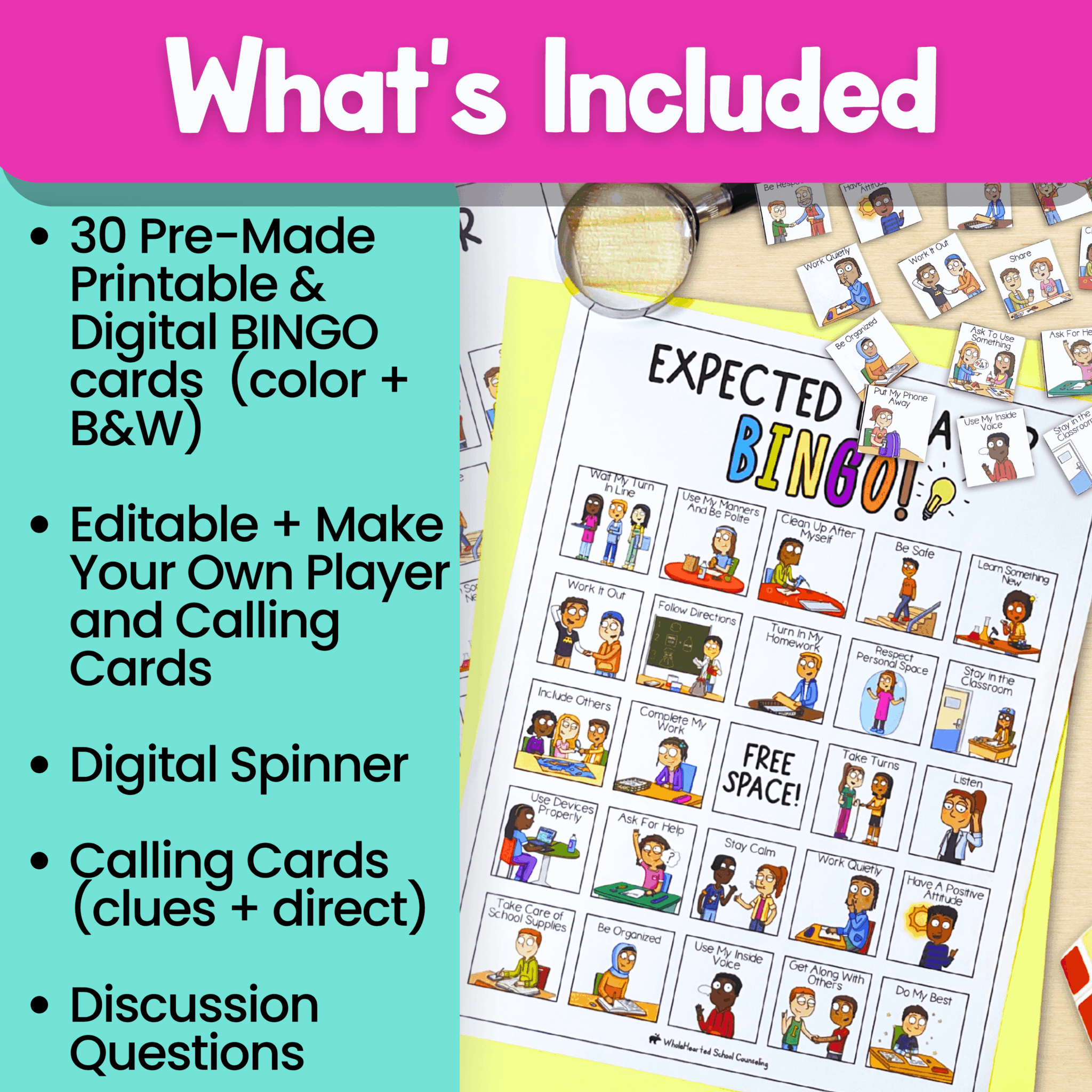 Expected Behavior Bingo Game - WholeHearted School Counseling