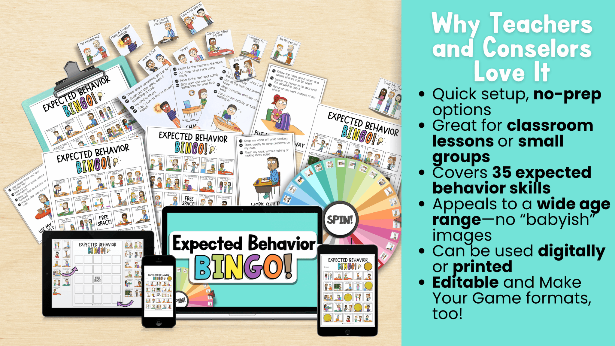 Expected Behavior Bingo Game - WholeHearted School Counseling