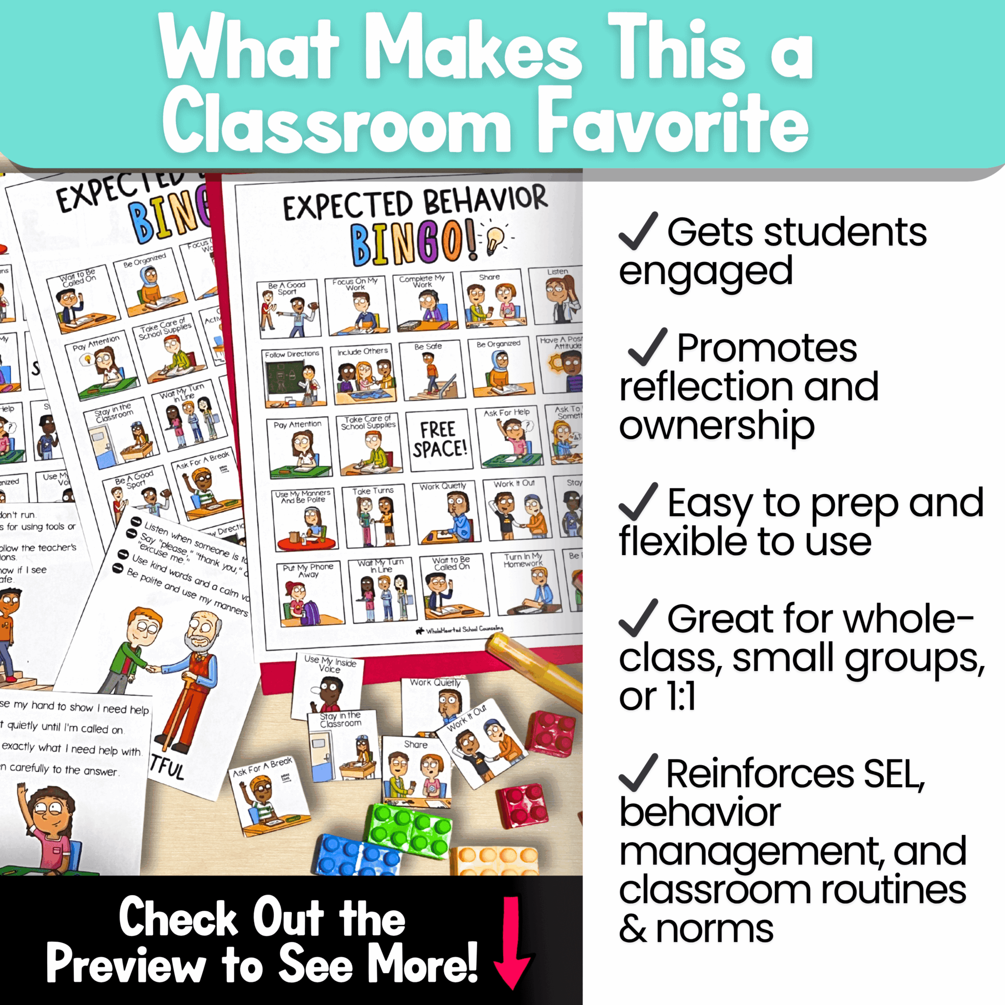 Expected Behavior Bingo Game - WholeHearted School Counseling