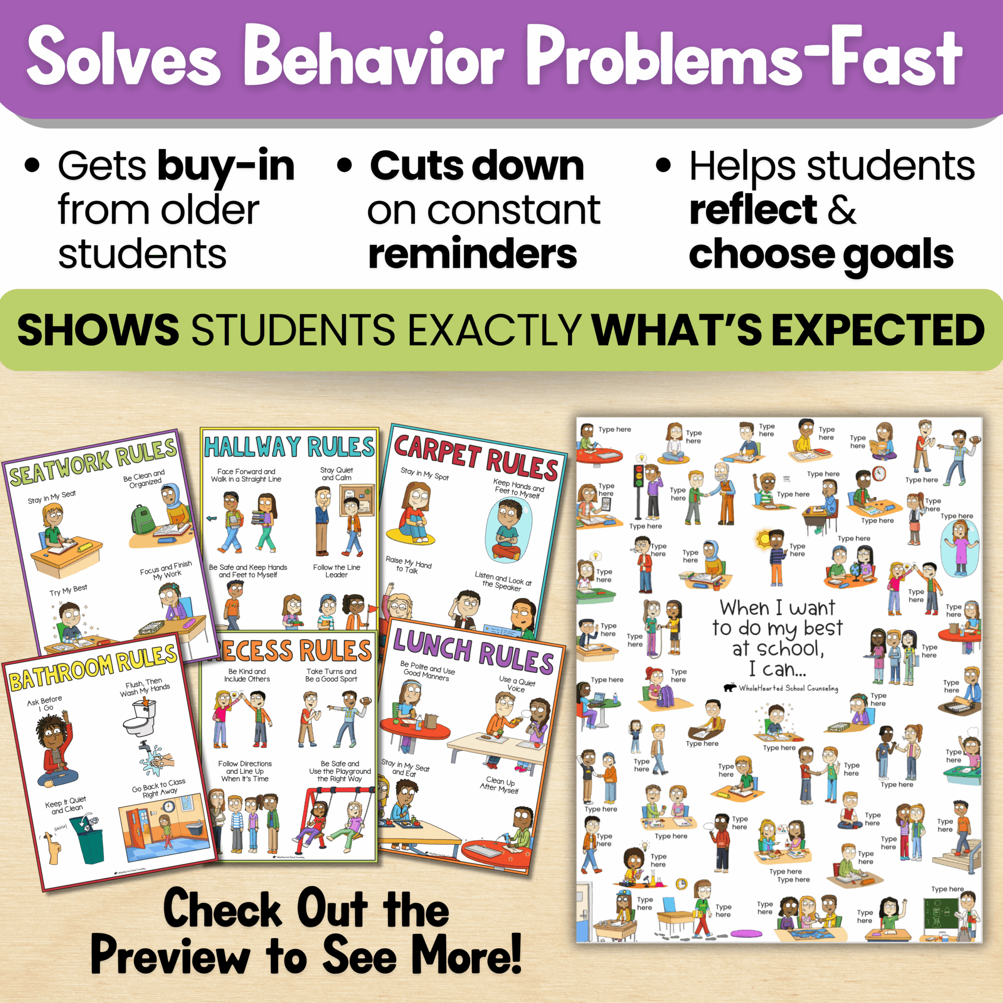 Expected Behavior Posters Visual Support Kit - WholeHearted School ...